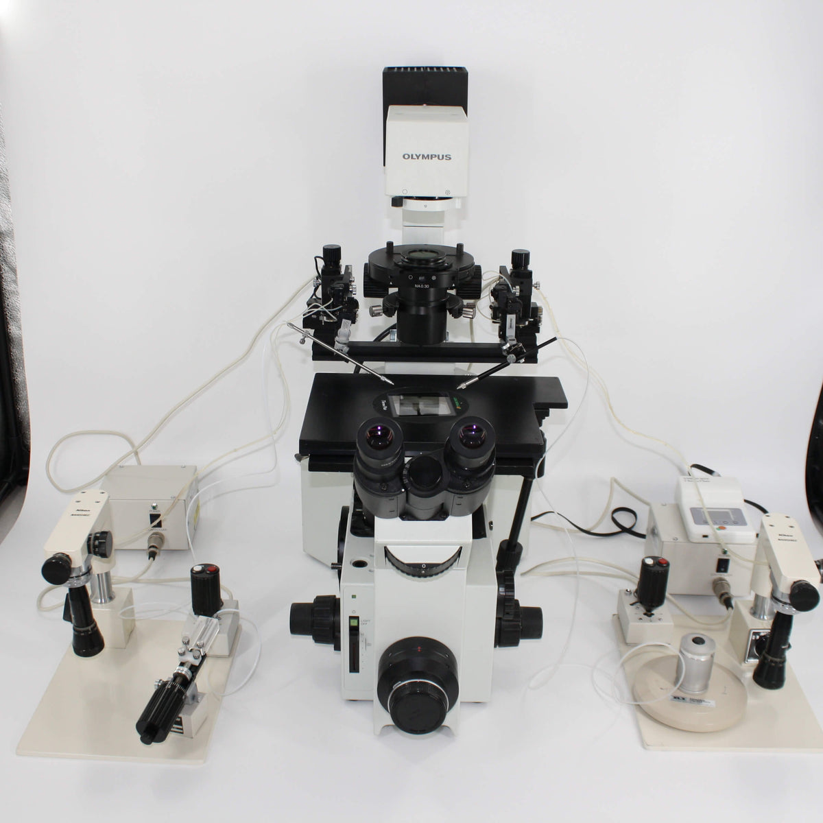 Olympus IX70 Inverted Microscope System with Motorized Narishige Micro ...