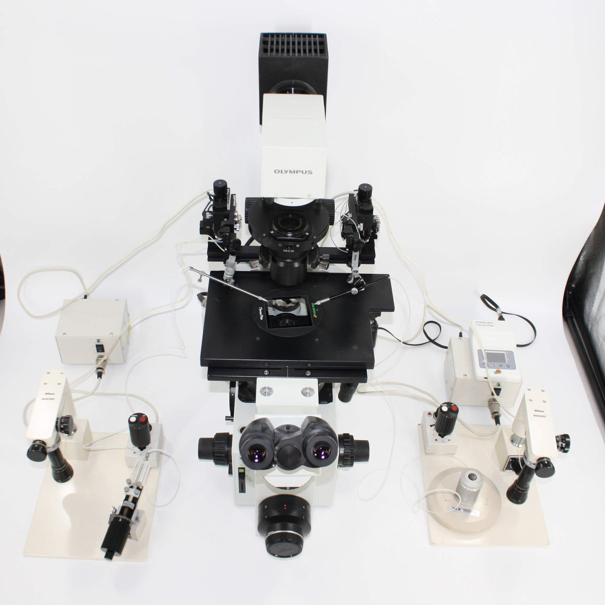 Olympus IX70 Inverted Microscope System with Motorized Narishige Micro ...