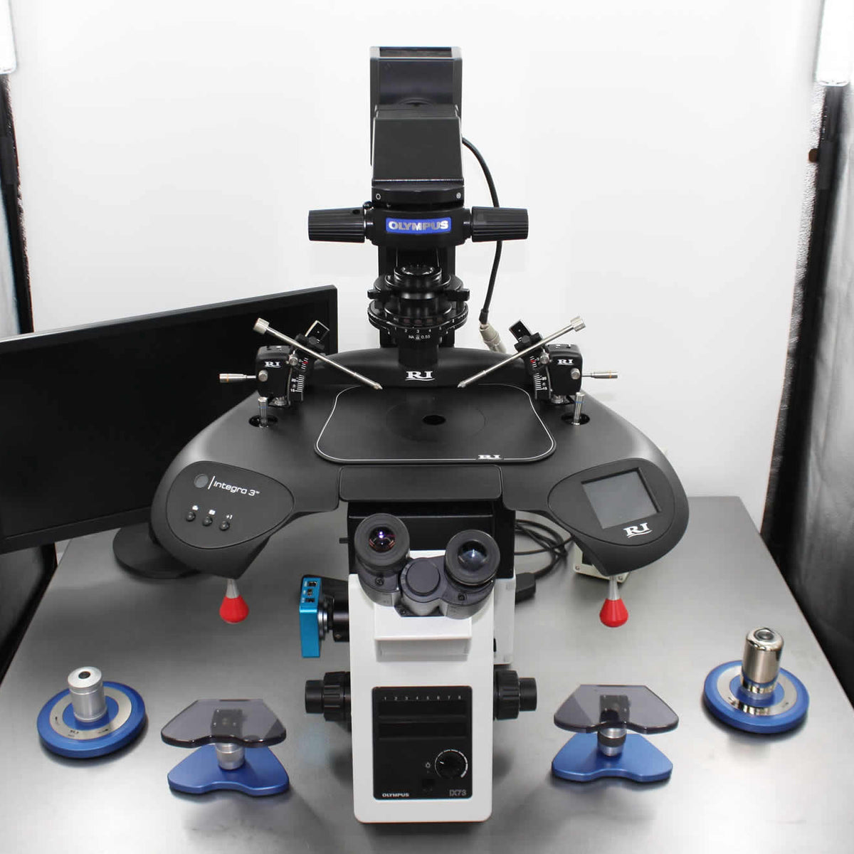 Olympus IX73 w/ NEW HMC Optics, New Integra Micromanipulator,NEW RI Mu ...