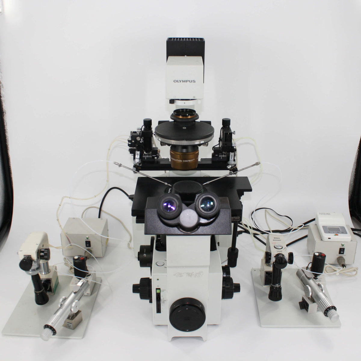 Olympus IX70 Inverted Microscope System with Motorized Narishige Micro ...